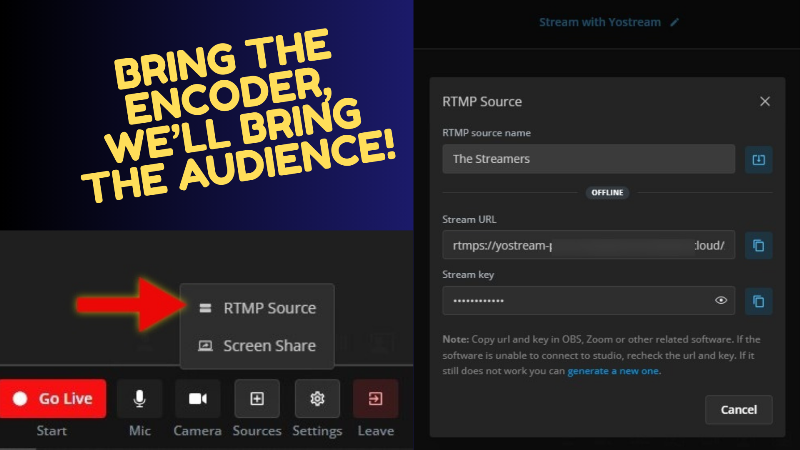 Yostream Launches RTMP Source – Now Live for Pro Users